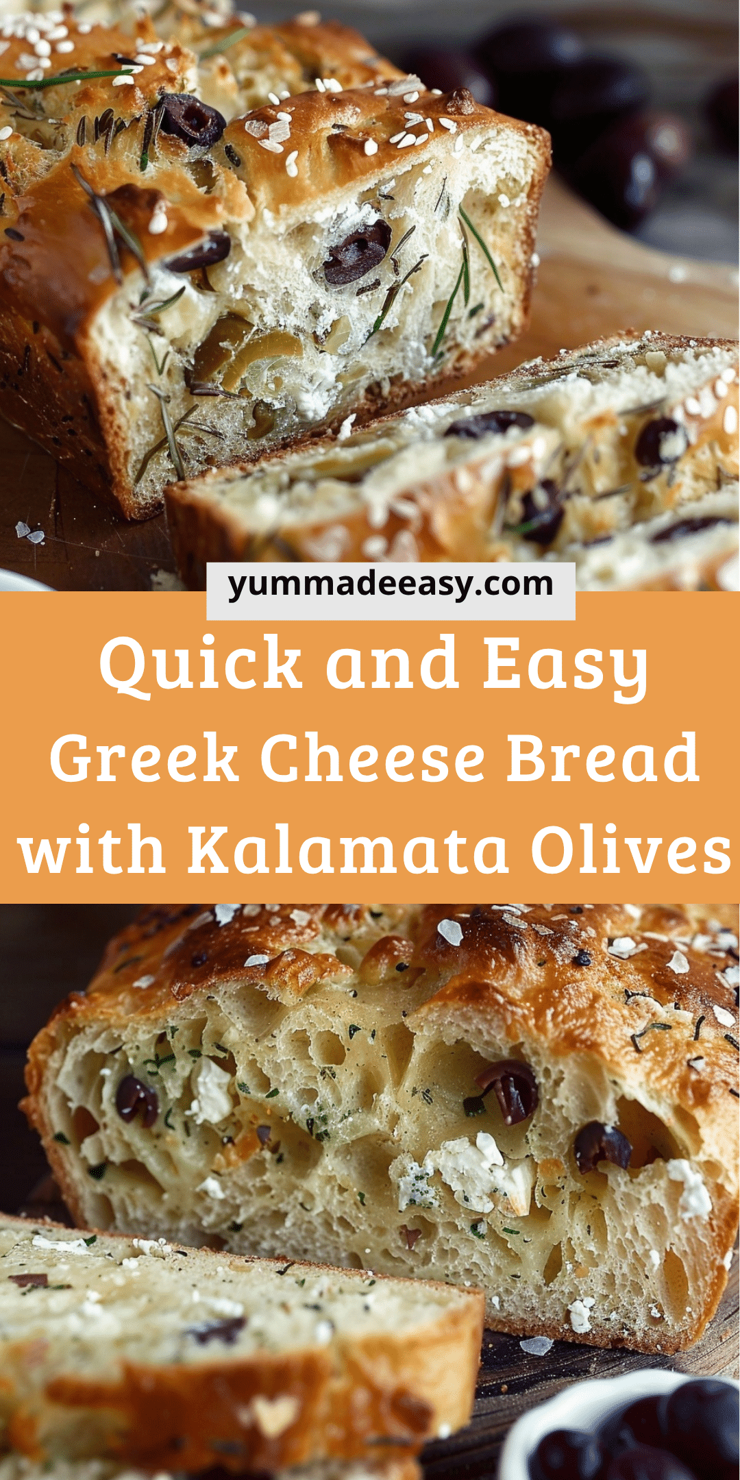 Greek Cheese Bread with Kalamata Olives | Yumma Deeasy