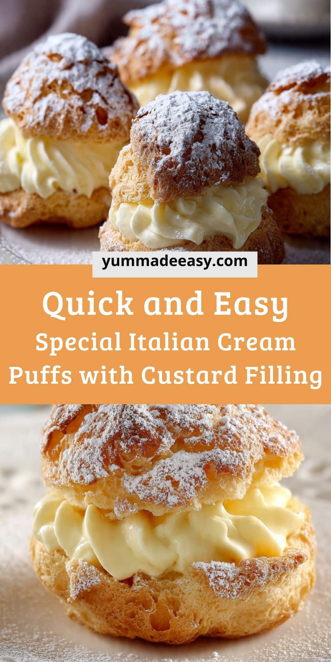 Special Italian Cream Puffs with Custard Filling | Yumma Deeasy