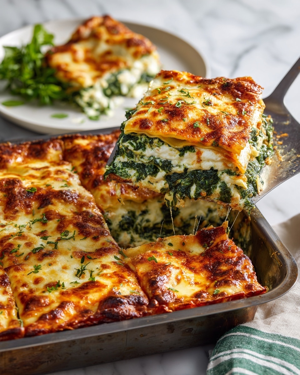 Creamy Herby Sheet Pan Lasagna with Green Goddess Sauce